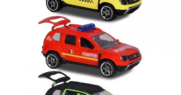 Set Majorette Dacia Duster masina taxi, masina de pompieri si masina ...